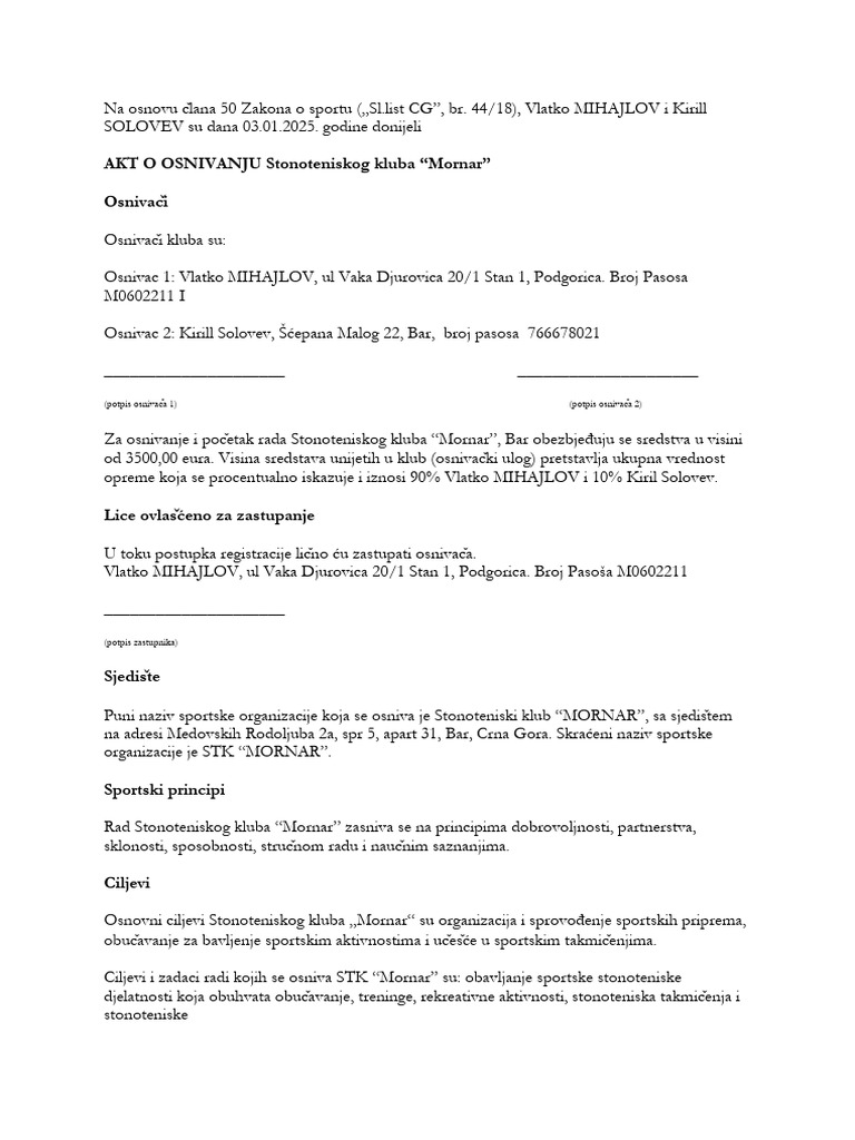 02 - AKT o Osnivanju | PDF