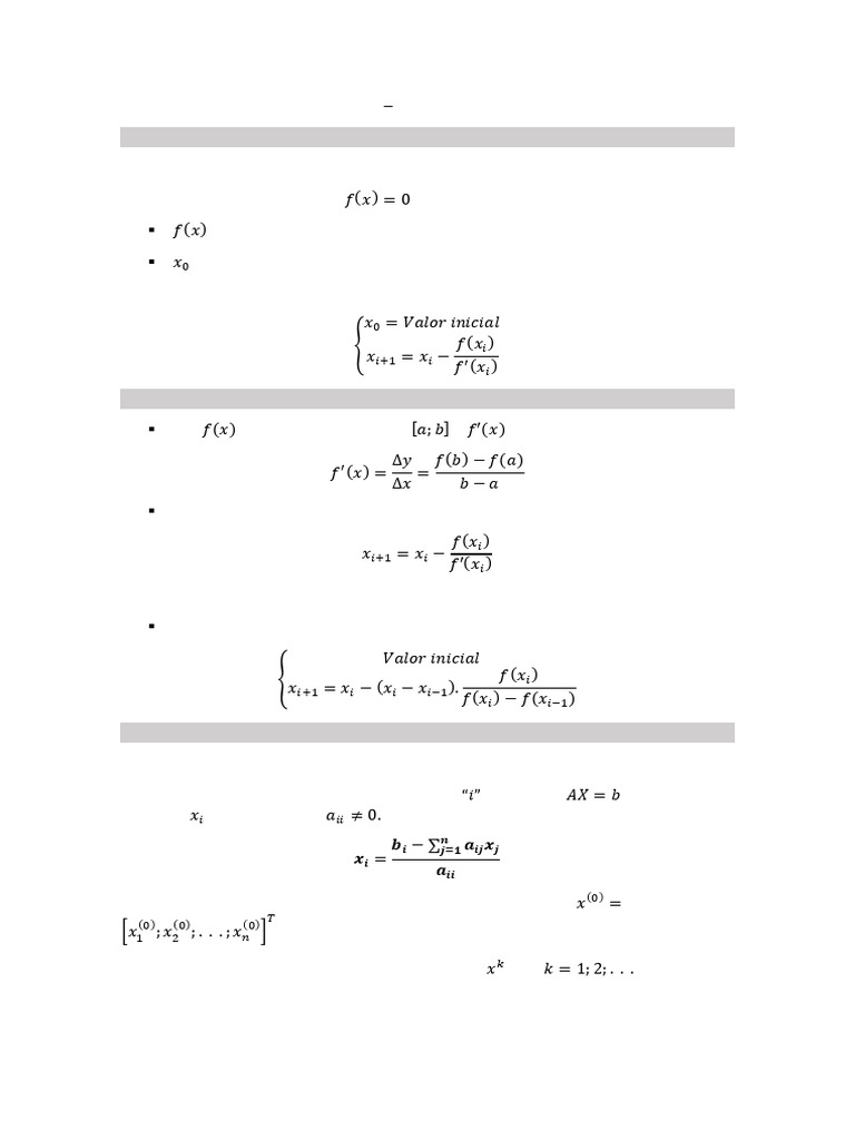 Formulario - Métodos Numéricos | PDF | Análisis numérico | Física Matemática