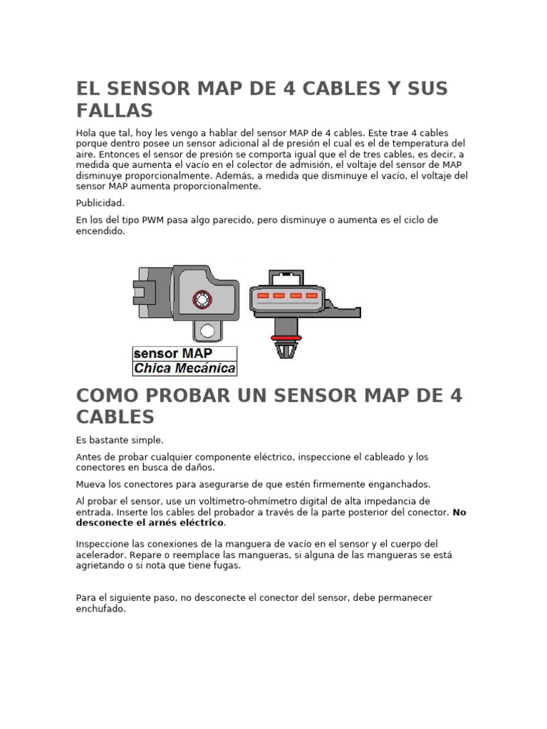 El Sensor Map de 4 Cables | PDF | Conector eléctrico | voltaje