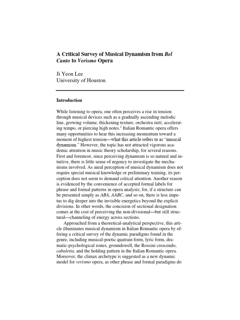 A Critical Survey of Musical Dynamism FR | PDF | Harmony | Opera