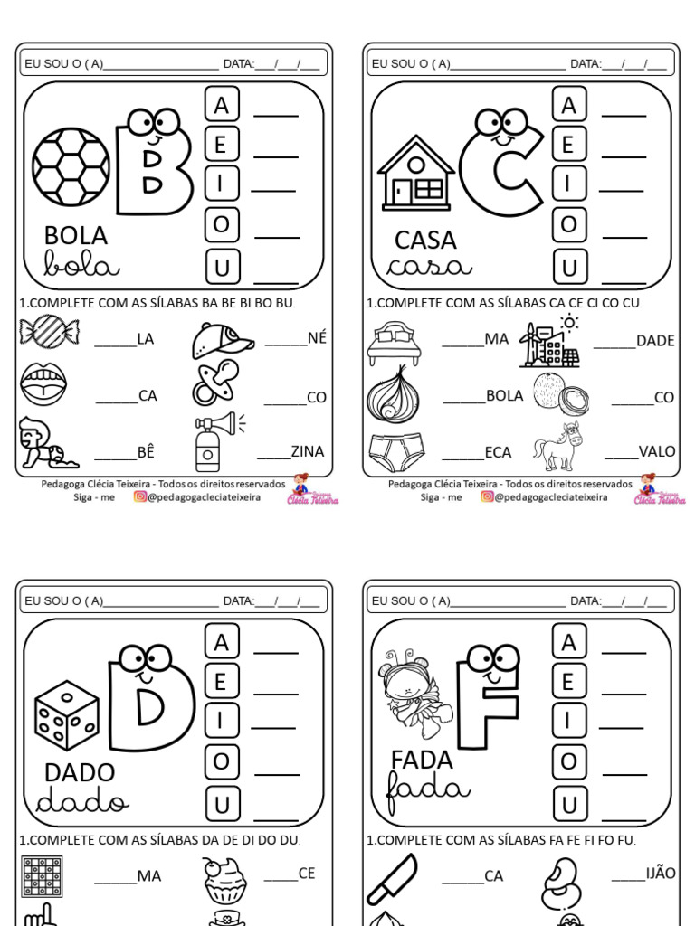 Juntando Sílabas: Ejercicios Prácticos | PDF
