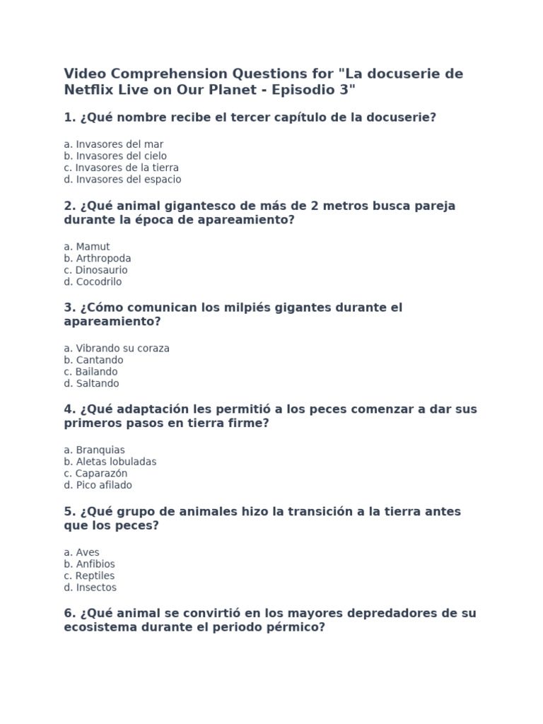 Netflix Documentary Analysis - Live On Our Planet - Episode 3 | PDF ...