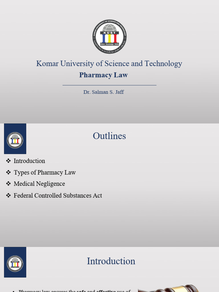 Lect 6 and 7 - Pharmacy Law - Medicine Act | PDF | Controlled Substances Act | Medical Prescription