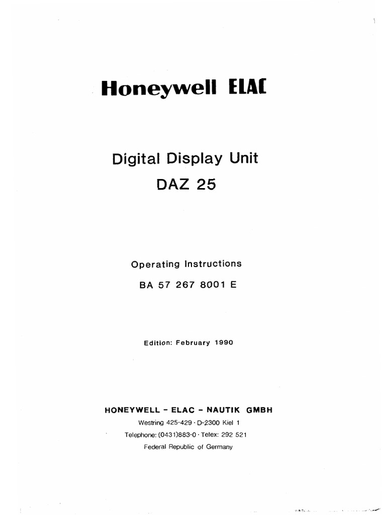 29) Digital Display Unit DAZ 25 | PDF