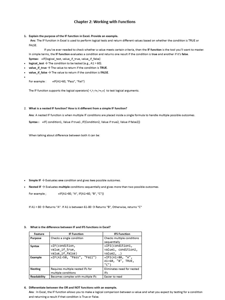 Chapter 2 Lookups, Logical Conditions and Other Functions | PDF | Microsoft Excel | Computer ...