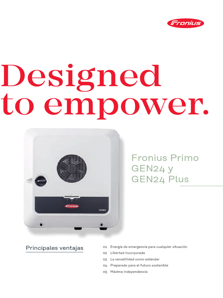 Inversores Fronius GEN24: Energía Sostenible | PDF | Fotovoltaica ...