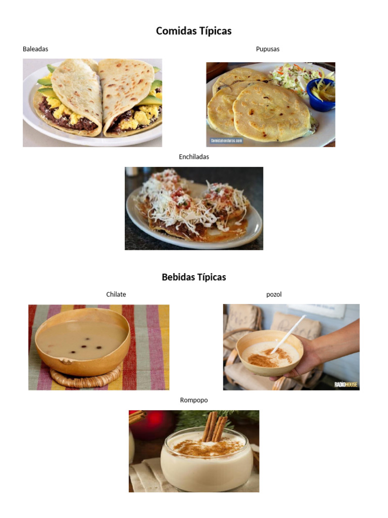 3 Comidas y Bebidas Tipicas | PDF