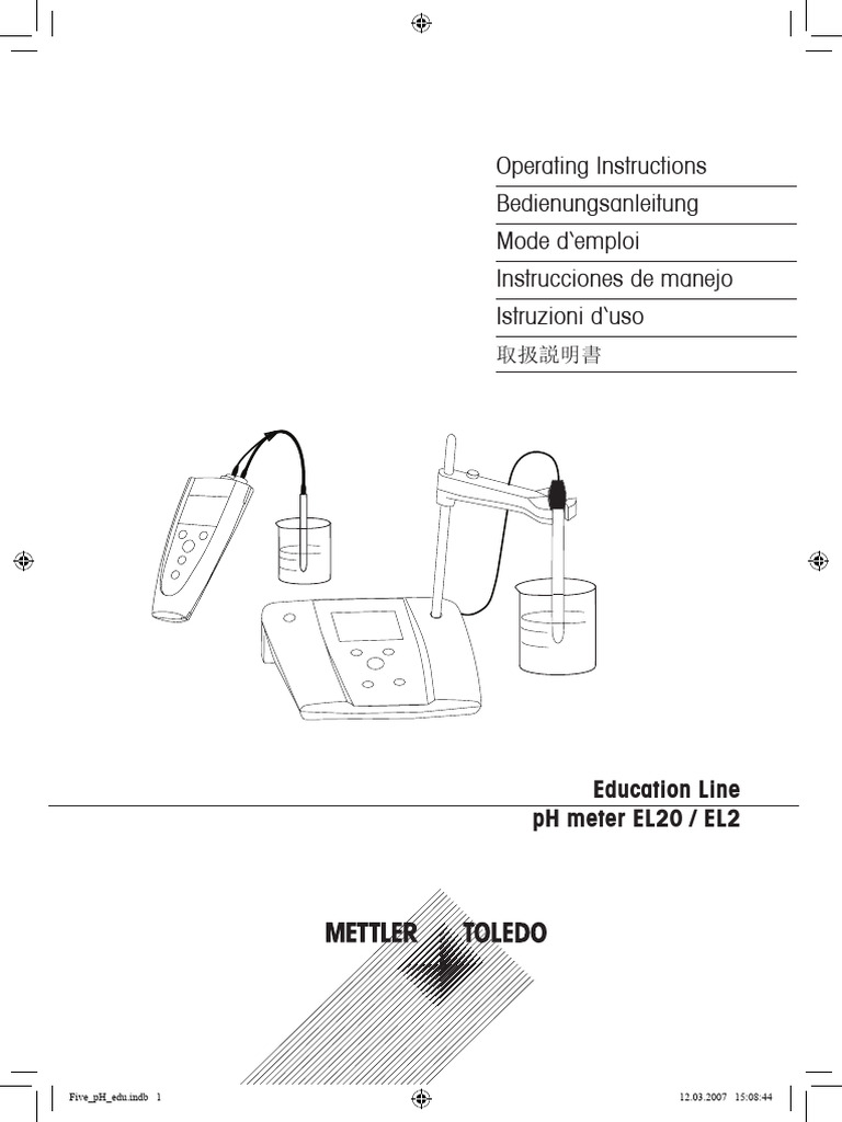 Medidor C - Electrodo (Multiparametro de Mesa) El20 | PDF | Ph | Buffer Solution