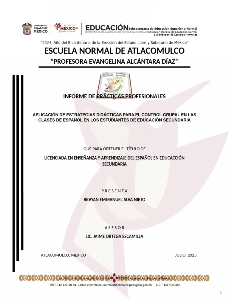 Brayan Emmanuel Informe Final | PDF | Salón de clases | Aprendizaje