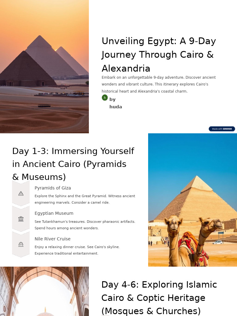 Unveiling Egypt - A 9-Day Journey Through Cairo & Alexandria | PDF ...
