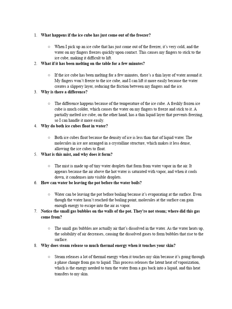 Physics of Everyday Life Lab 9 | PDF | Ice | Water