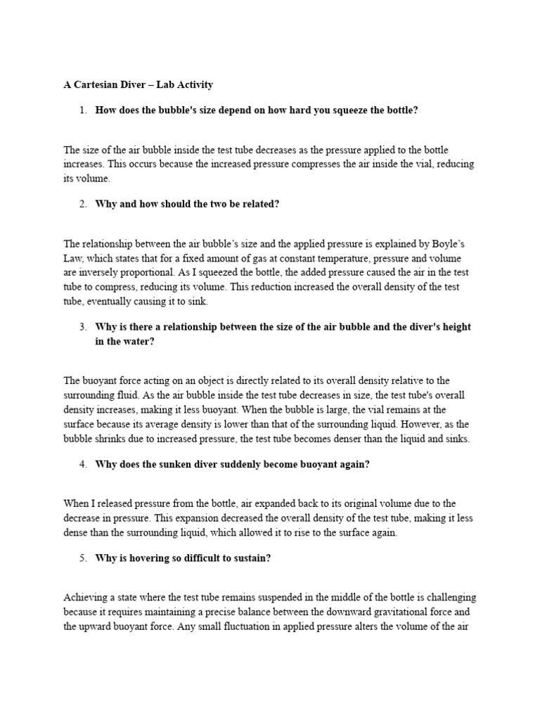 Physics of Everyday Life Lab5 | PDF | Buoyancy | Pressure