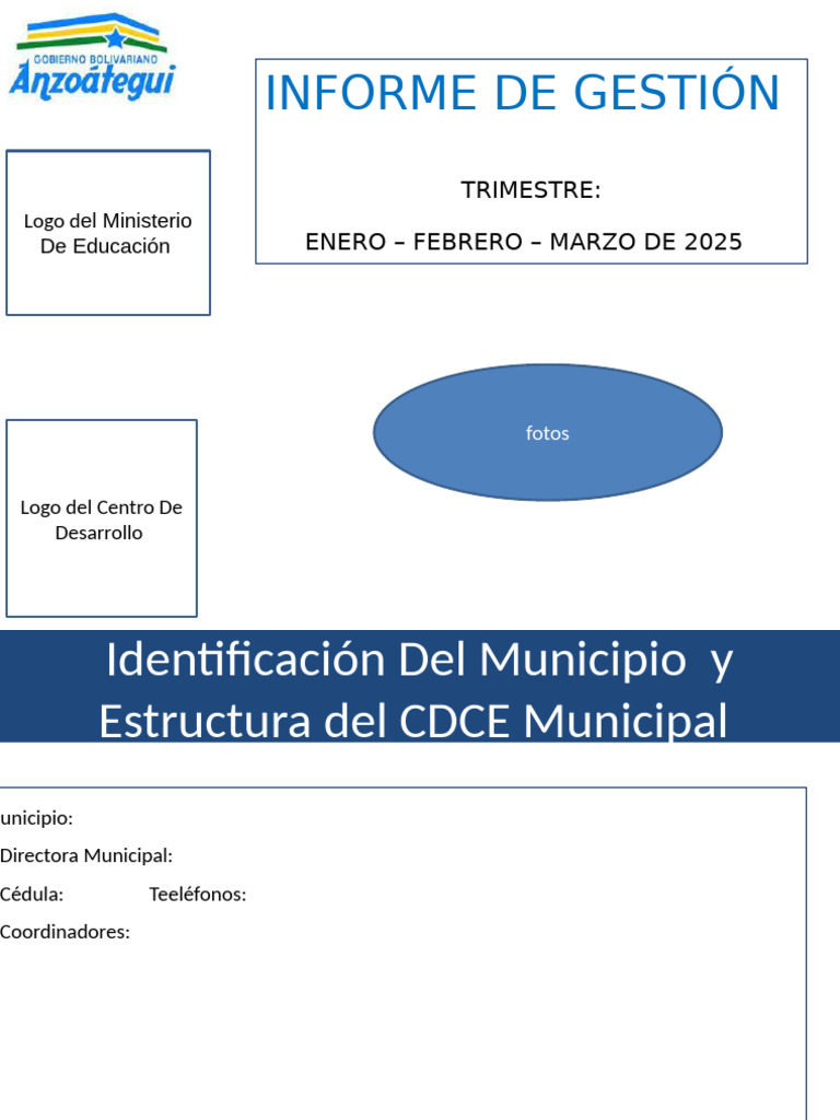 Formato Informe de Gestion Trimestral | PDF | Etapas educativas