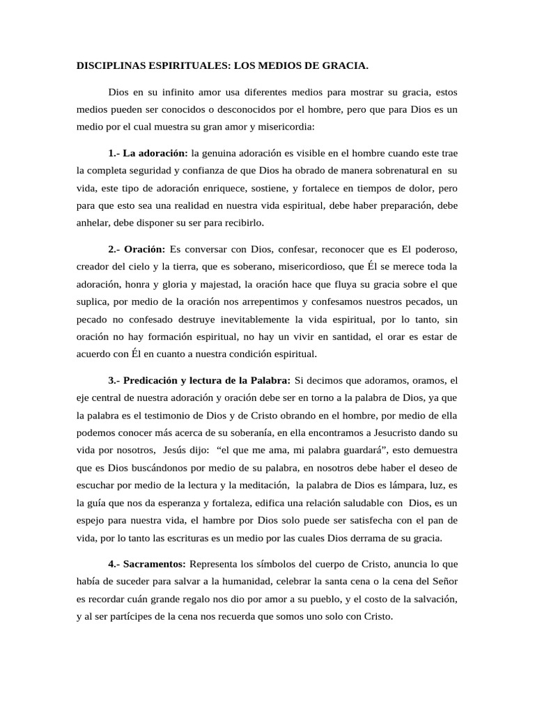Disciplinas Espirituales Parte II | PDF | Oración | eucaristía