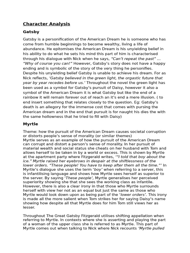 The Great Gatsby and The Big Short - Study | PDF | The Great Gatsby