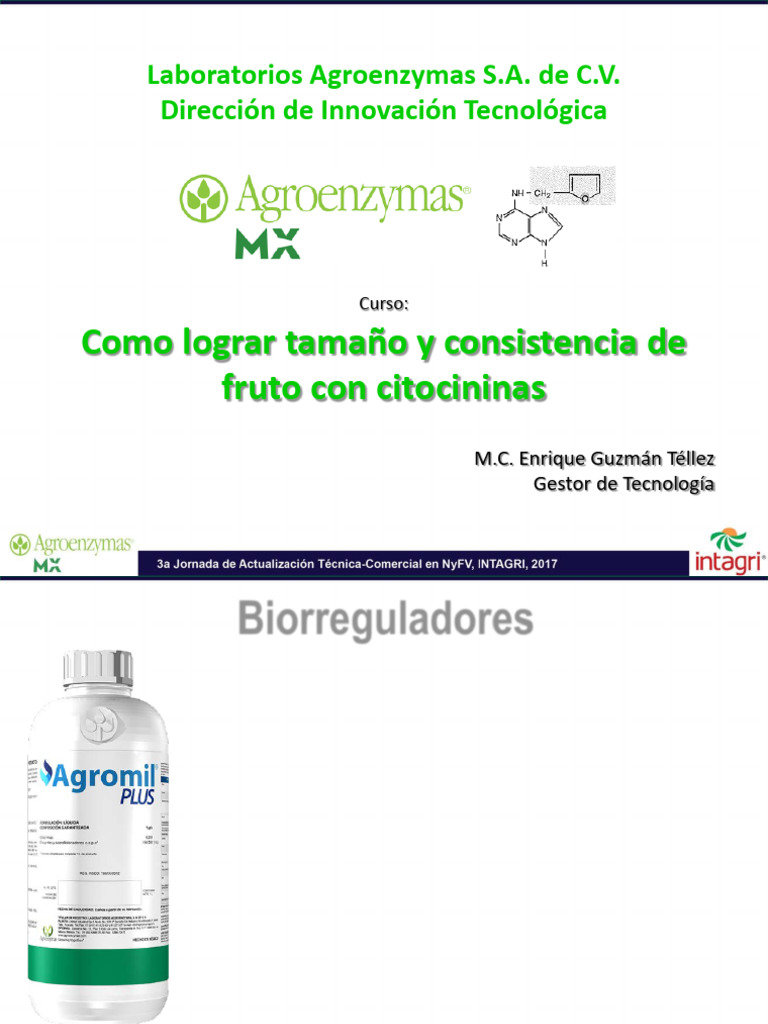 Como Lograr Tamano y Consistencia de Frutos Con Citocininas. (Guzman ...