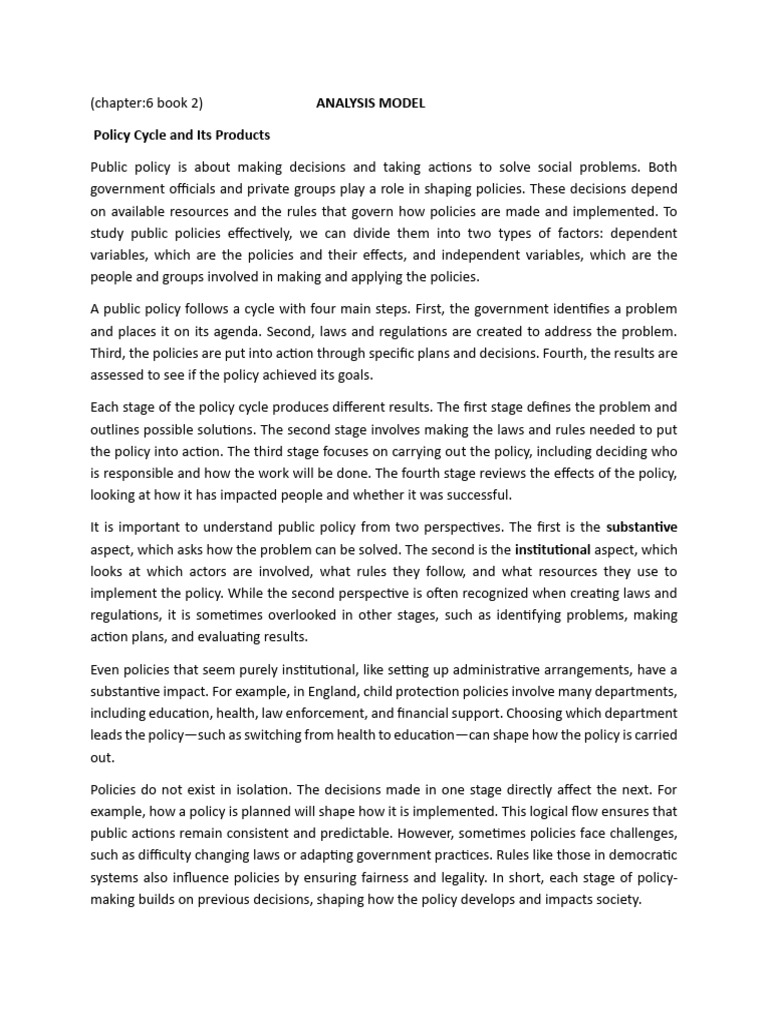 Chapter 6 Analysis Model | PDF | Policy | Cognition
