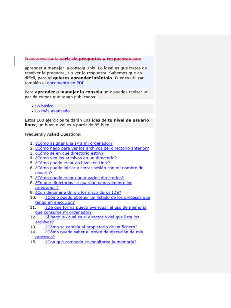 100 Comandos Linux | PDF | Archivo de computadora | Interfaz de línea de comando