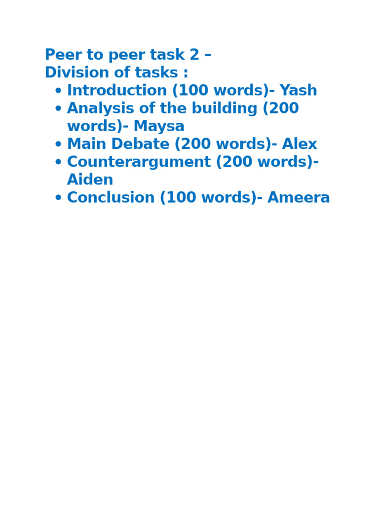 Peer To Peer Task 2 - Argumentative Essay | PDF