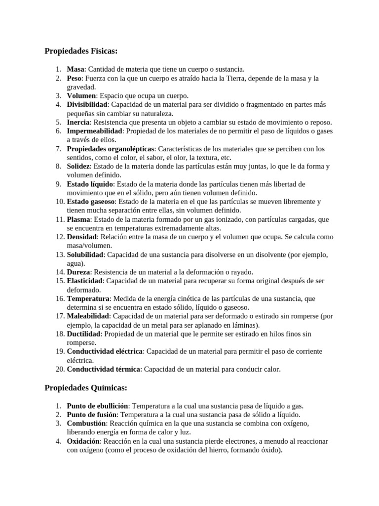 Propiedades Físicas y Químicas de Materia | PDF | Importar | Gases