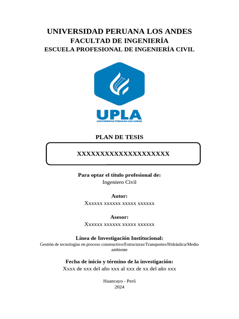 Modelo Carátula UPLA | PDF