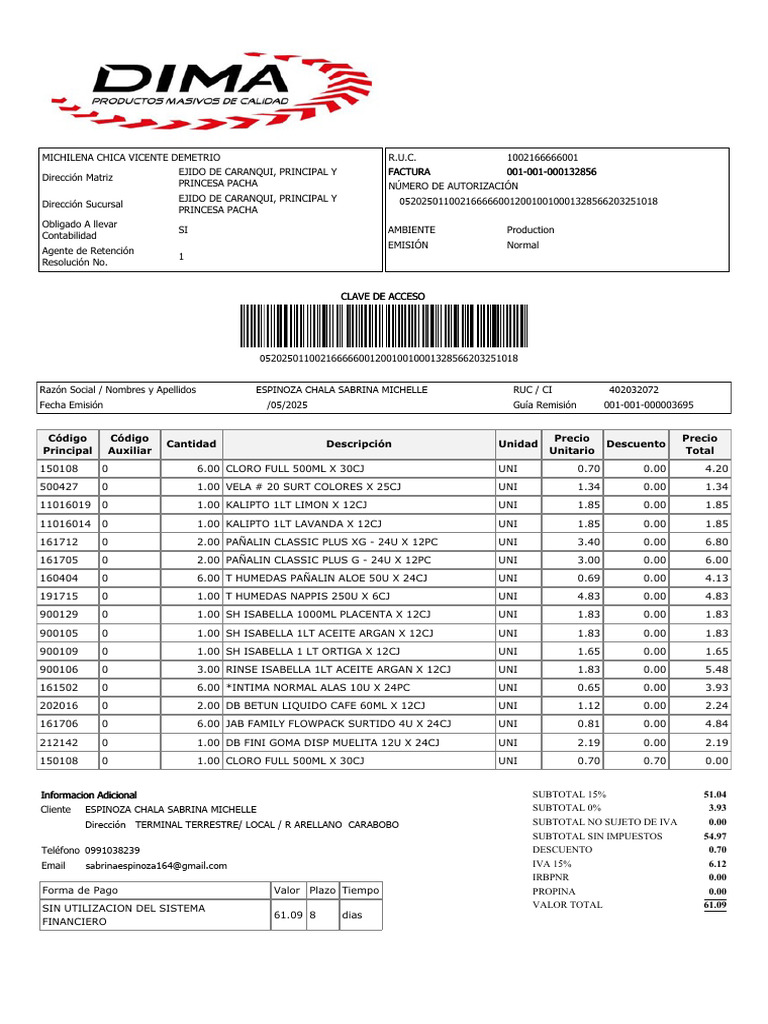 Dima Cliente Espinoza | PDF