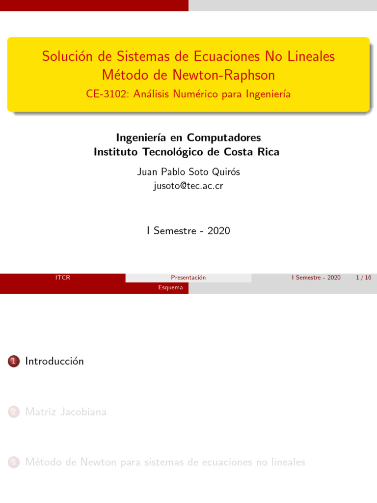 Método Newton-Raphson - 1 | PDF | Ecuaciones | Sistema no lineal