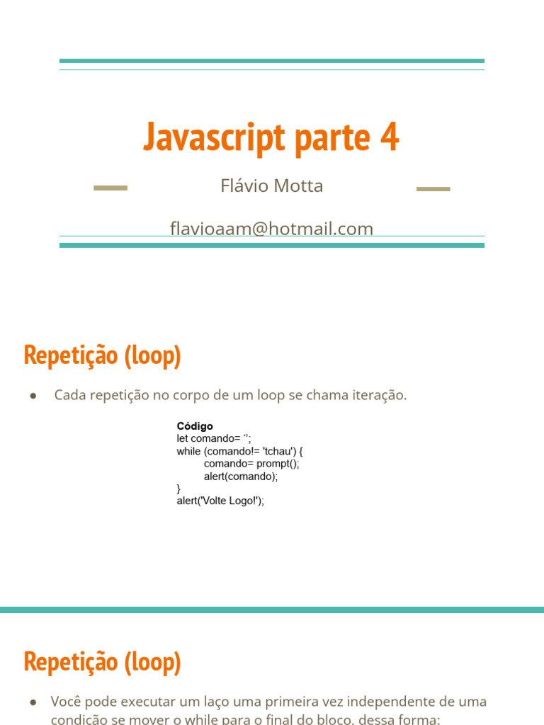 Laços de Repetição em Javascript | PDF | Script Java | Informática
