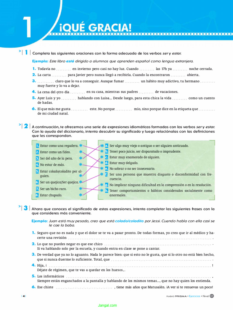Ejercicios Avanzados de Ser y Estar | PDF