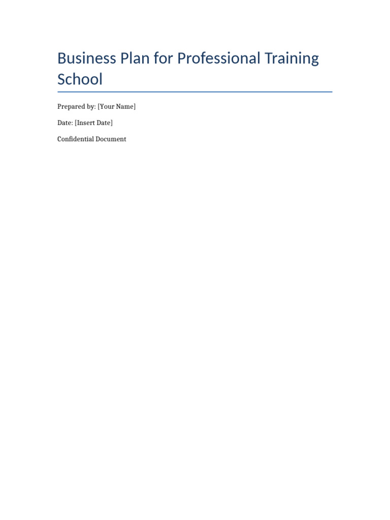 Professional Training School Business Plan | PDF