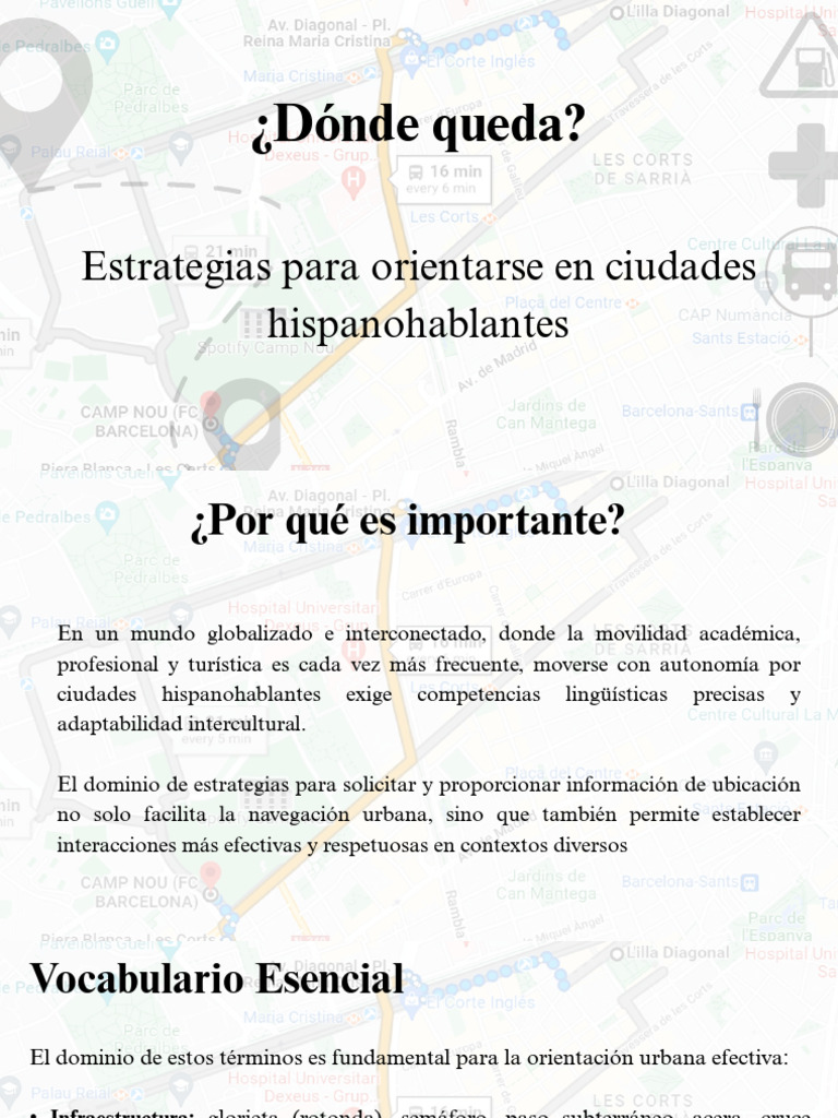 ¿Dónde Queda Cómo Pedir y Dar Direcciones en Español | PDF | España ...