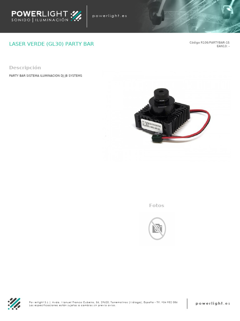 Laser Verde GL30 Party Bar | PDF