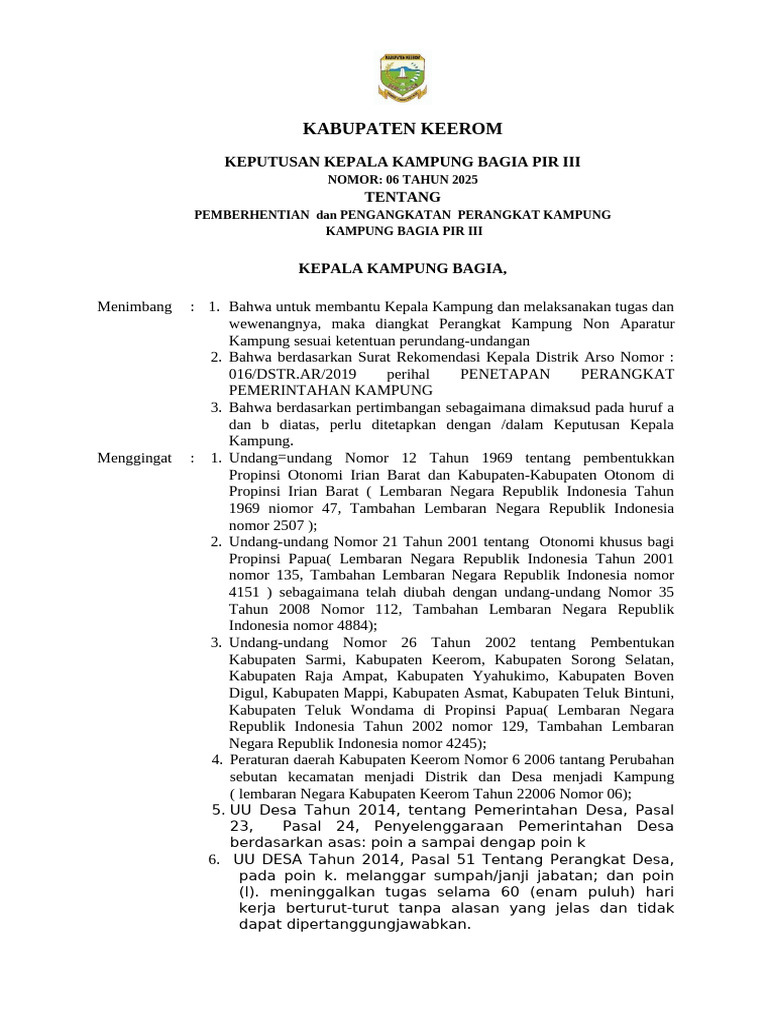 SK Revisi Perangakat Baru 2025 | PDF