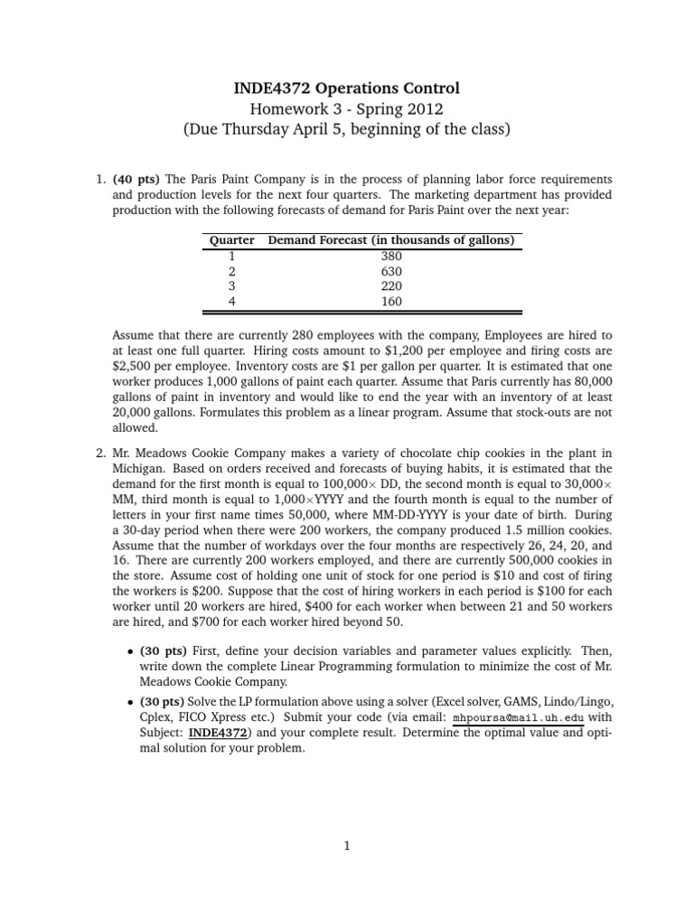 HW3 S12 | PDF | Inventory | Demand