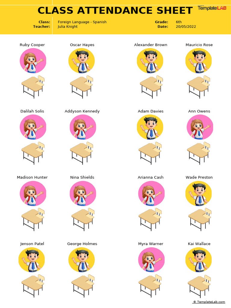 Class Attendance Sheet Template | PDF