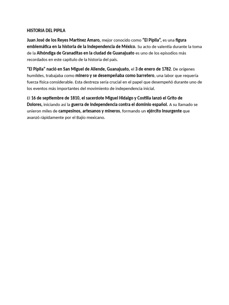 Historia Del Pipila | PDF