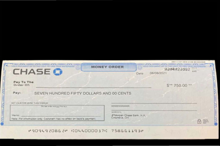 Chase Money Order Details | PDF