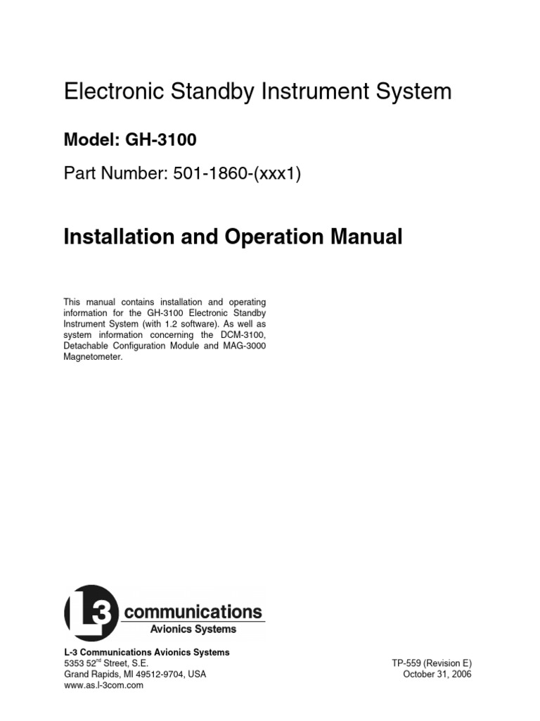 GH-3100 Install & Operation Manual | PDF
