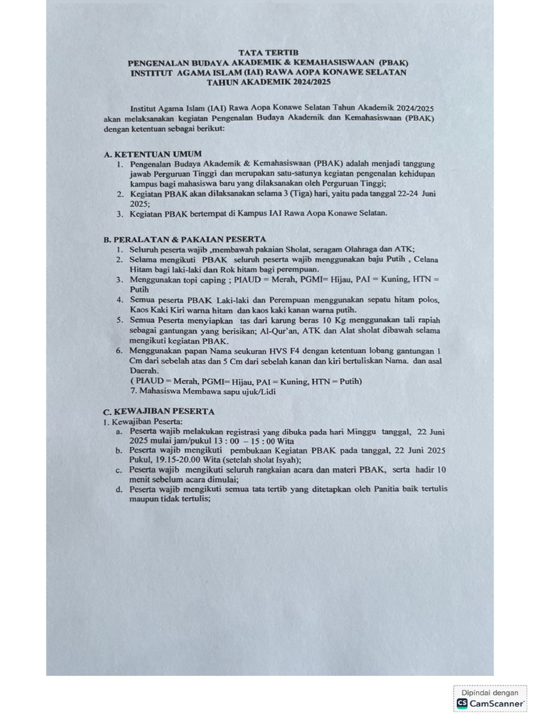 Tata tertib PBAK FIXXX | PDF