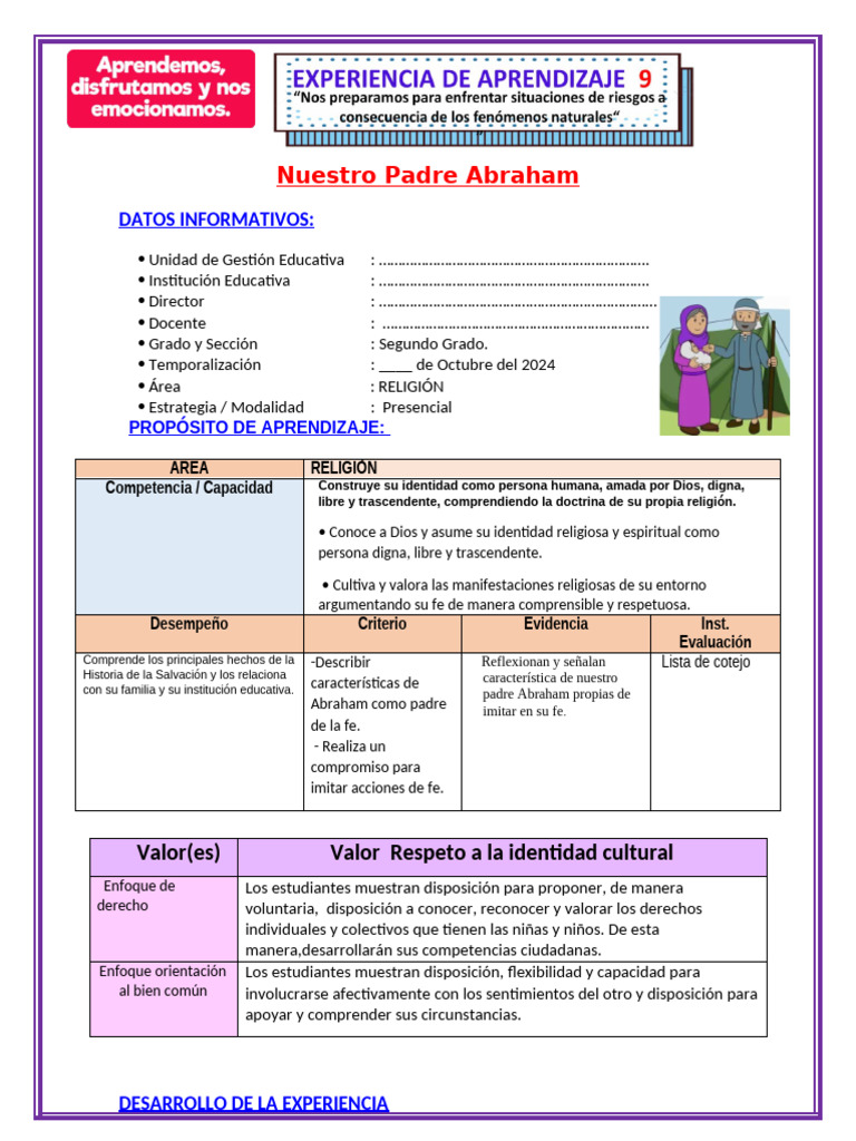 Aprendizaje sobre Abraham en Religión | PDF | Aprendizaje | Dios