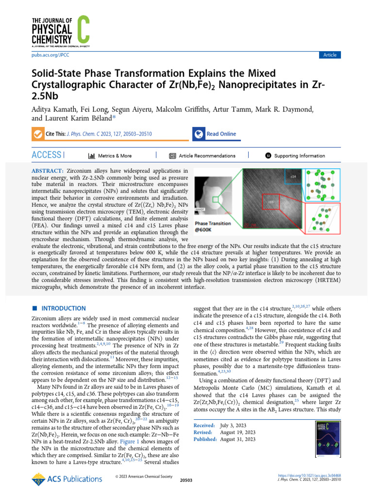 Solid State Phase Transformation Explains The Mixed | PDF | Density Functional Theory | Finite ...