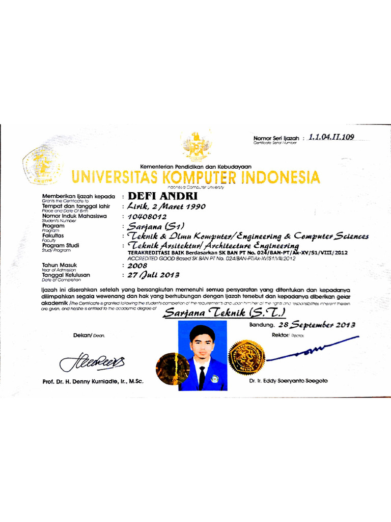 Ijazah Defi Andri | PDF
