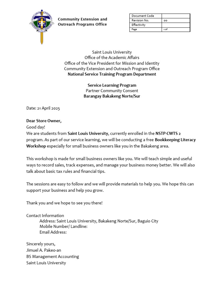 Letter of Participation | PDF