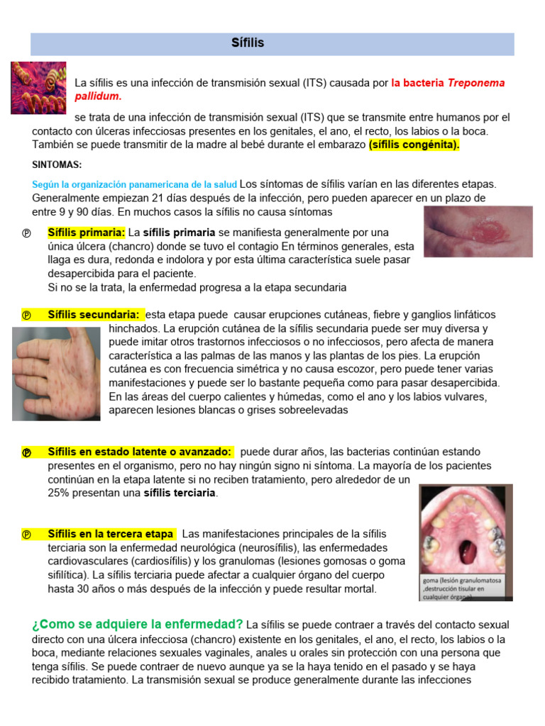 Sífilis Inestigacion | PDF | Especialidades Medicas | Enfermedades y ...