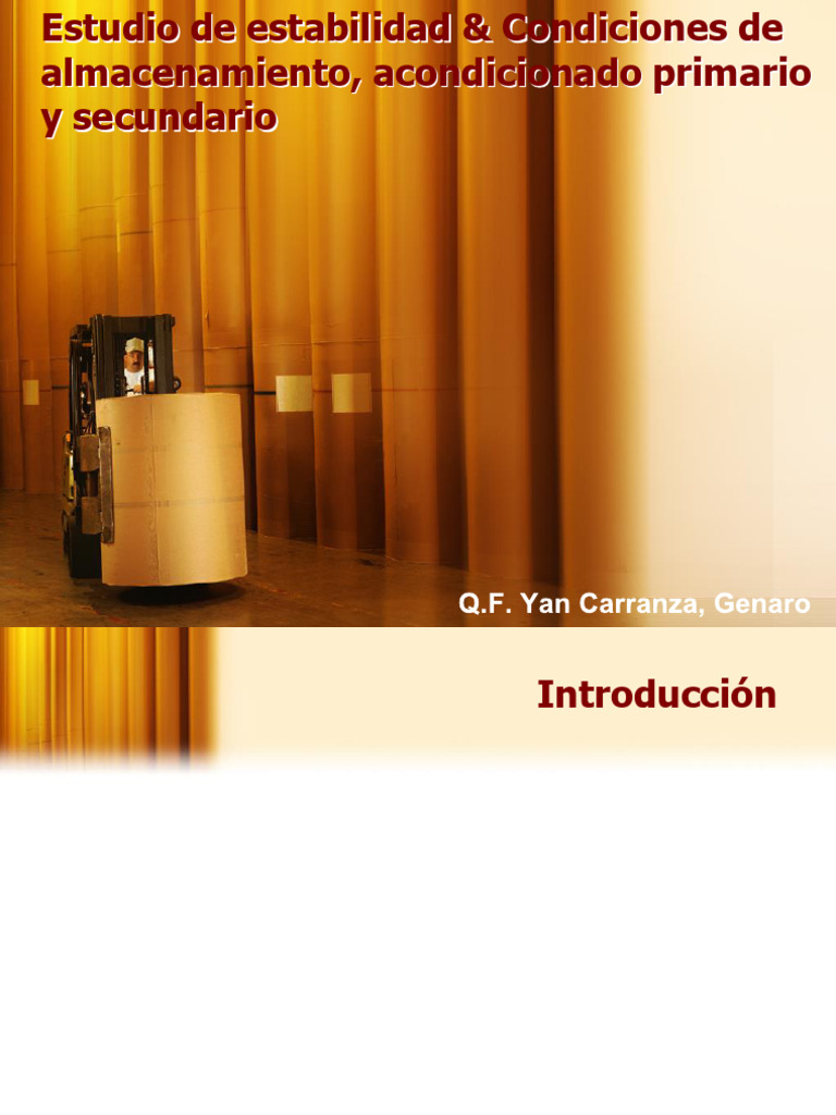 Estudio de Estabilidad Condiciones de Almacenamiento Acondicionado ...