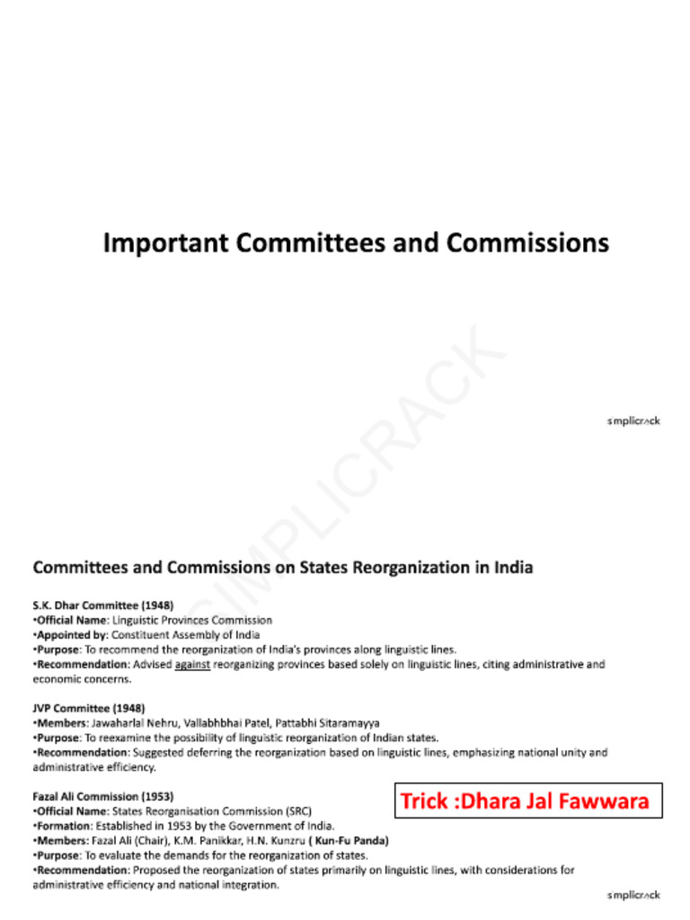 Important Committees and Commissions | PDF