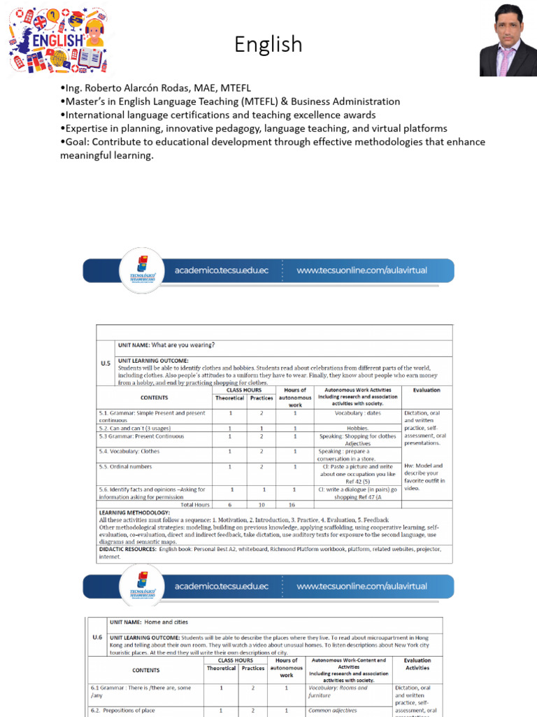 Eighth Section Class 08 2P Saturday 3 May 2025 English 1 Unit 5 Unit 6 ...