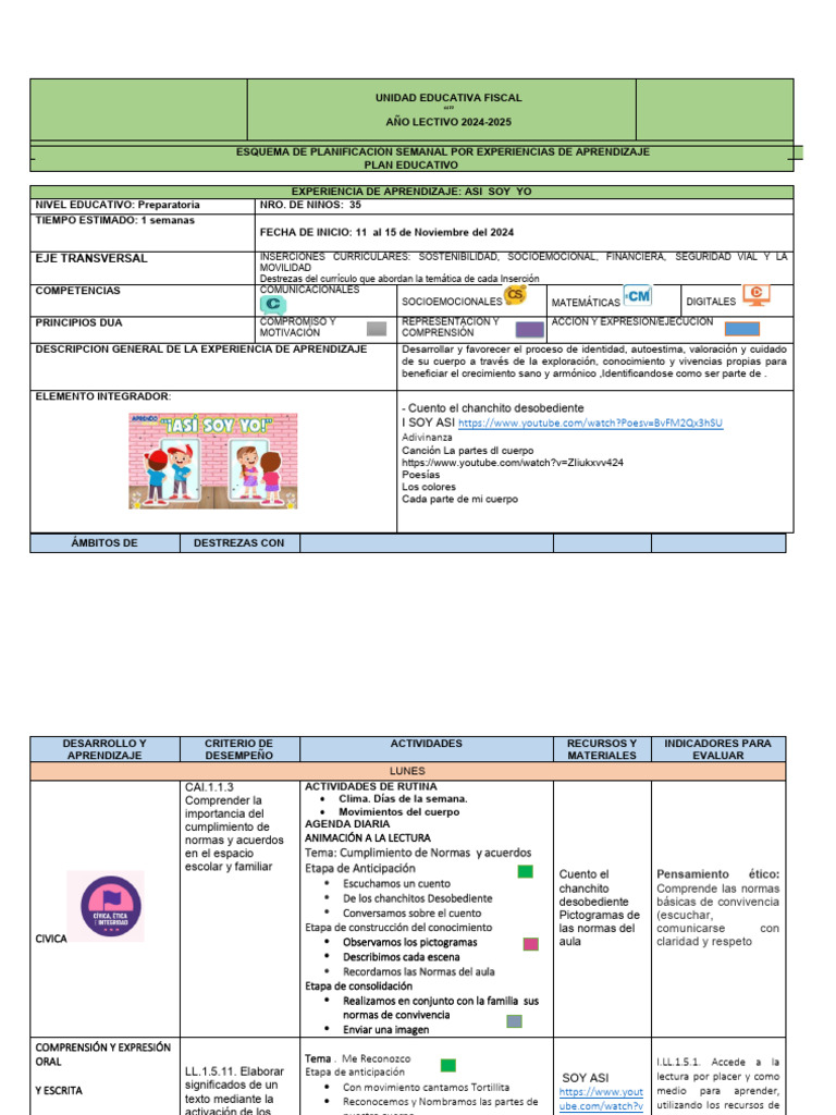 Planificacion Primer Trimestre Inserciones y DUA-1 | PDF | Conocimiento | Aprendizaje