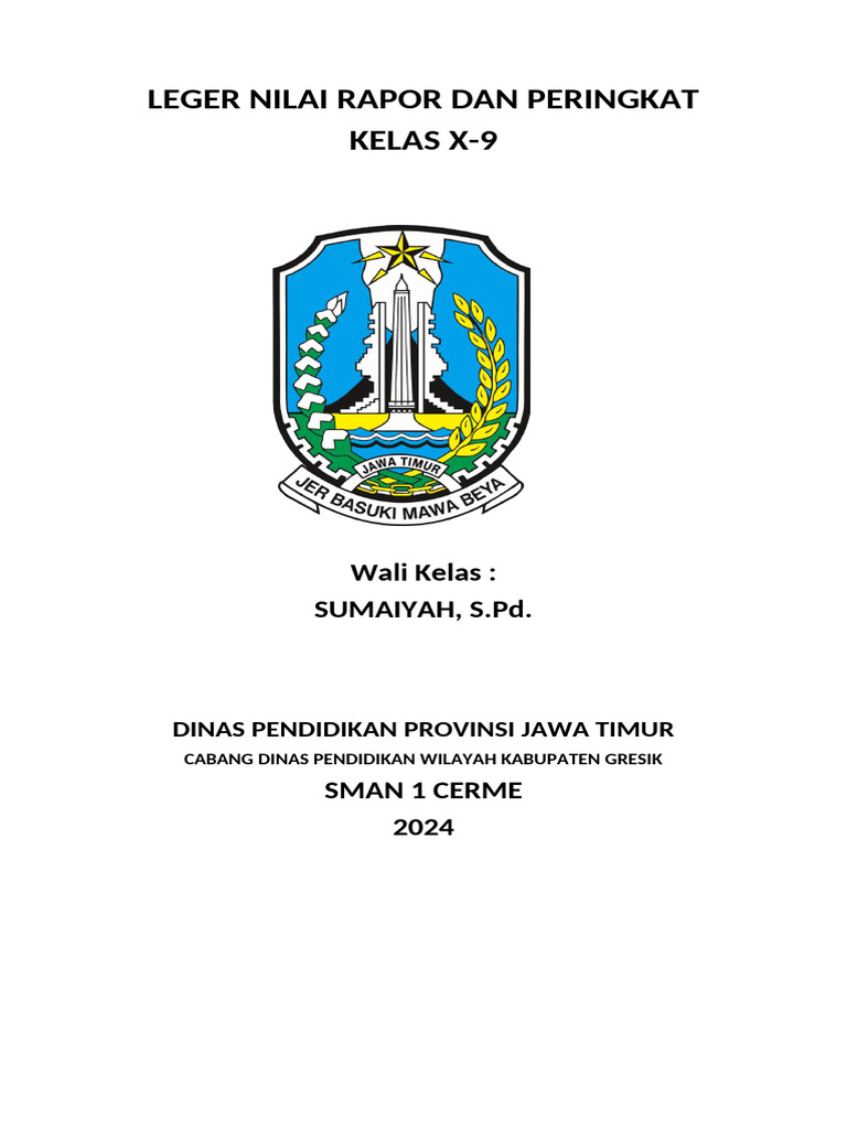 Leger Nilai Rapor Dan Peringkat Kelas X | PDF