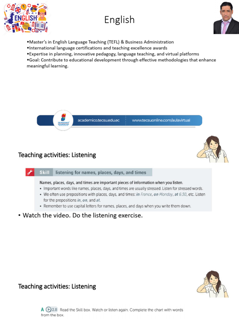 Fourth Section Class 04 Wednesday 2 April 2025 English 1 Unit 1 Unit 2 ...